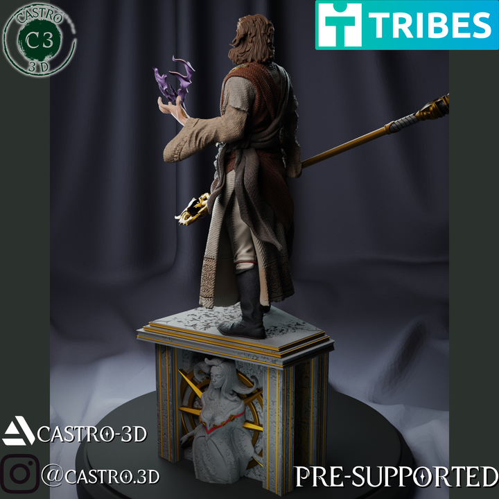 3D Printable The Wizard of Waterdeep - BG3 75mm and 32mm mini by Castro3D