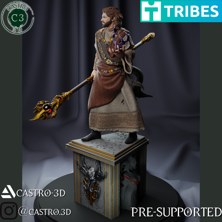 3D Printable The Wizard of Waterdeep - BG3 75mm and 32mm mini by Castro3D