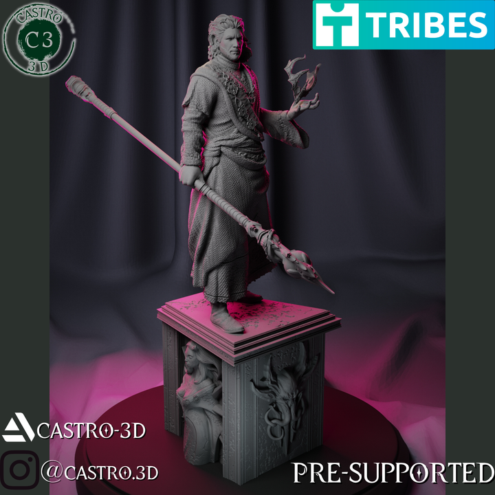 3D Printable The Wizard of Waterdeep - BG3 75mm and 32mm mini by Castro3D