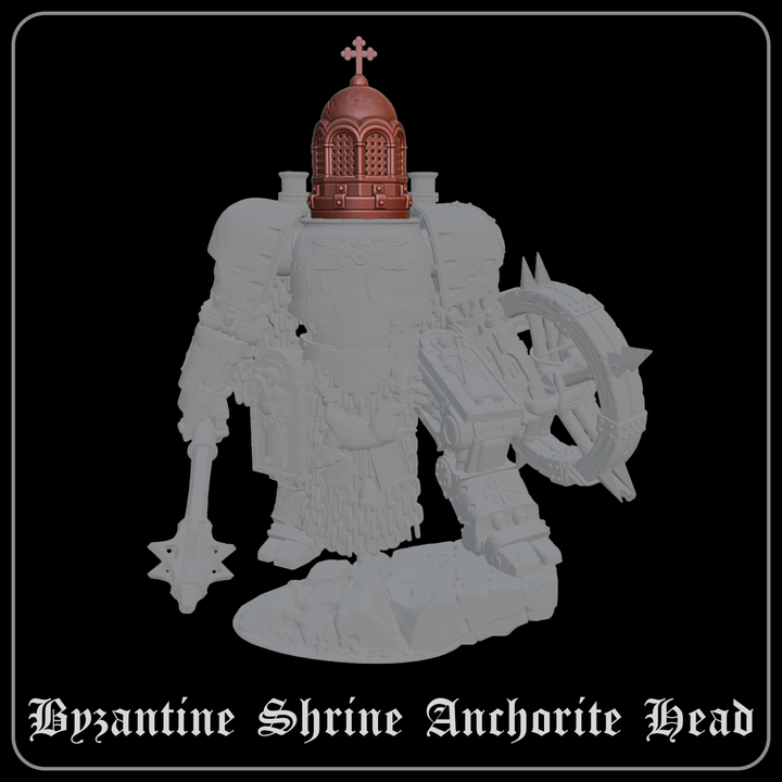 3D Printable Shrine Anchorite Byzantine Head Option by Acimus