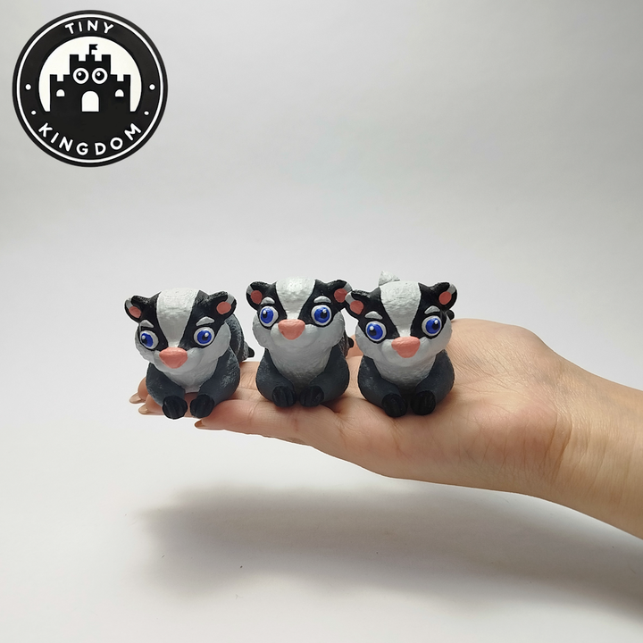 3D Printable Flexi Tiny Badger, Articulated fidget figure, keychain ...