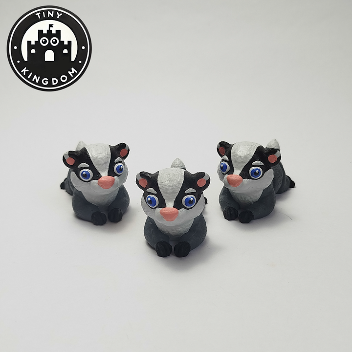 3D Printable Flexi Tiny Badger, Articulated fidget figure, keychain ...