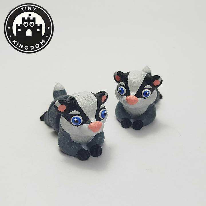 3D Printable Flexi Tiny Badger, Articulated fidget figure, keychain ...