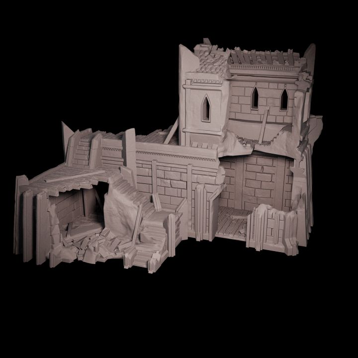 3D Printable Stone Warehouse Ruins - Terrain by Terra Printworks