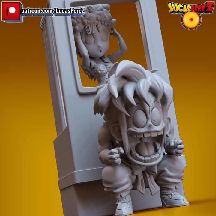 3D Printable YAMCHA Y BULMA CHIBIS by Lucas Perez