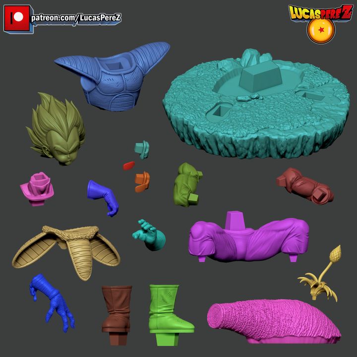 3D Printable VEGETA by Lucas Perez