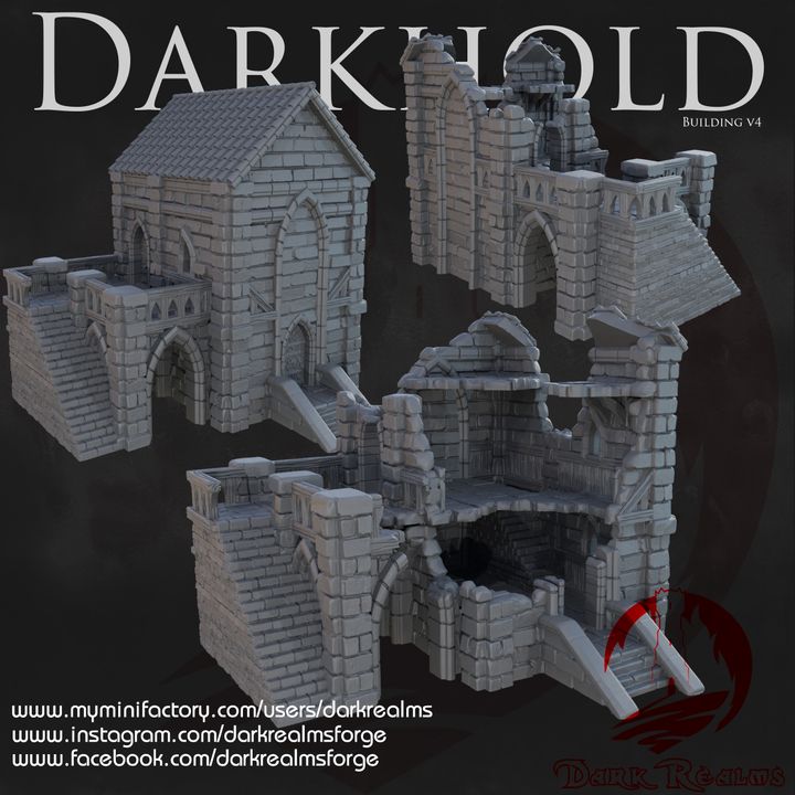 3D Printable Dark Realms - Darkhold Bastion - Building v4 by Dark ...