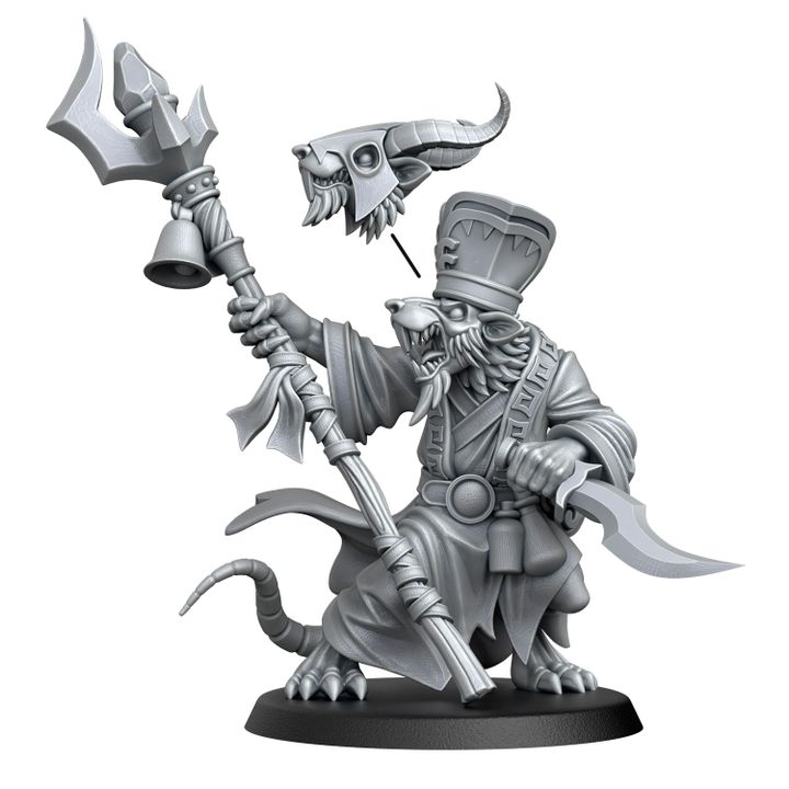 3D Printable Ratman Sorcerer by Punga Miniatures