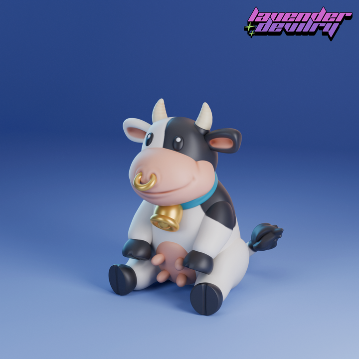 3D Printable Moolissa Moomoo Kart World Video Game Cow by Lavender Devilry