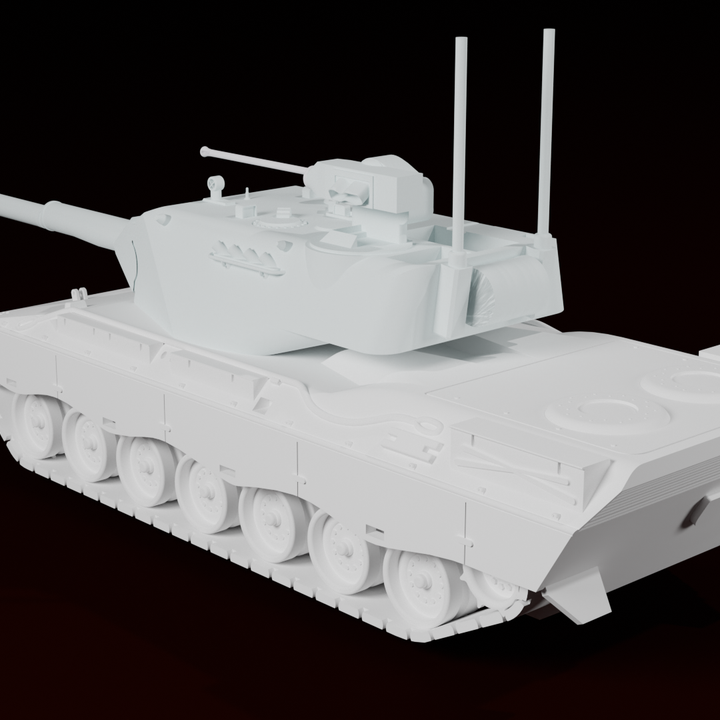 3D Printable Leopard 2K German Main Battle Tank Military War Thunder ...