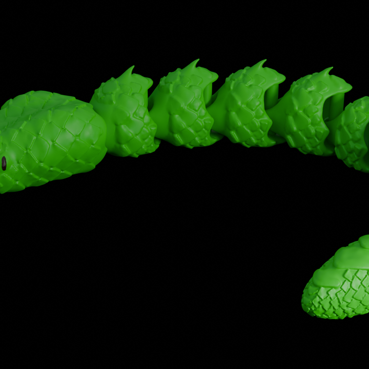 3D Printable Articulated Movable Flexible Textured Snake Creature ...
