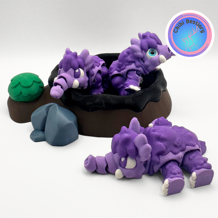 3D Printable Tar Pit Display by ChibiBestiary