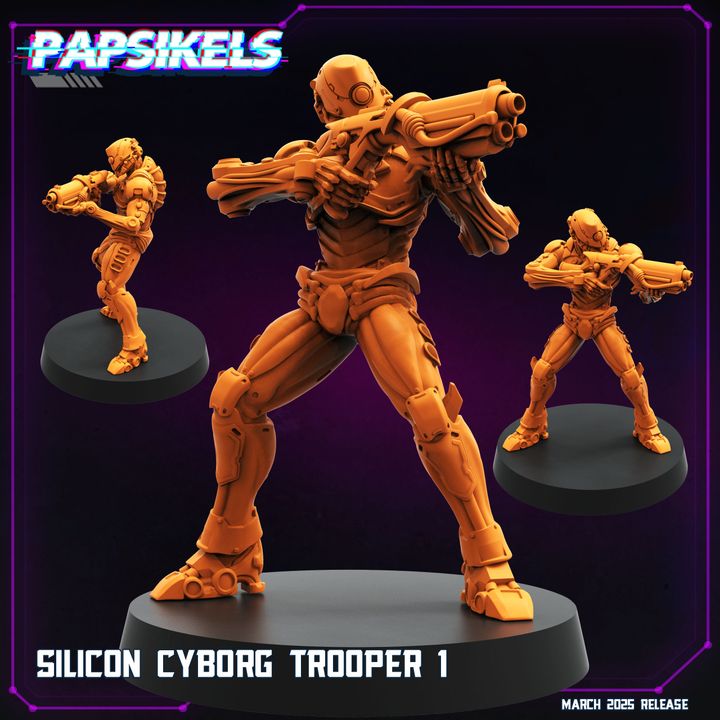 3D Printable SILICON CYBORG TROOPERS by PAPSIKELS MINIATURES