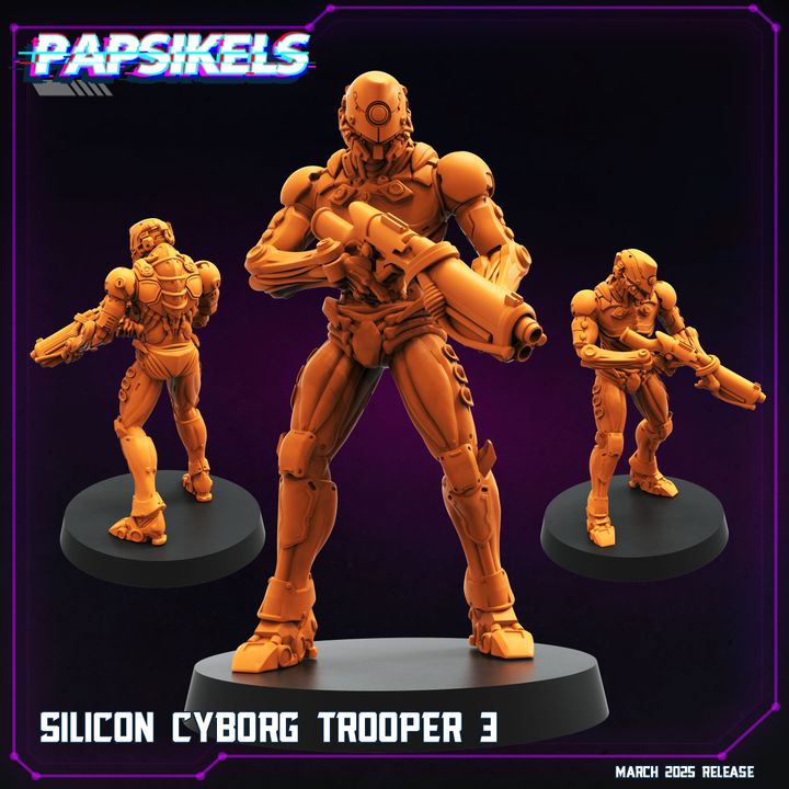 3D Printable SILICON CYBORG TROOPERS by PAPSIKELS MINIATURES