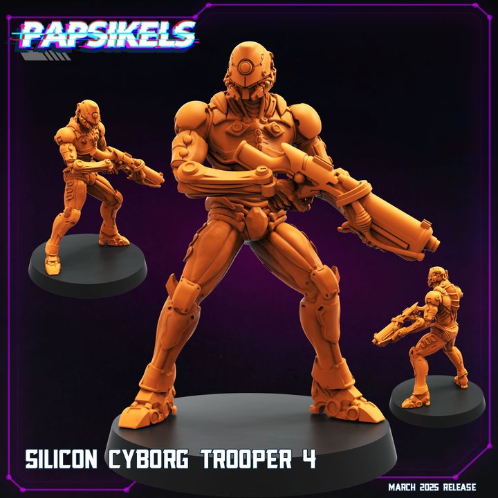 3D Printable SILICON CYBORG TROOPERS by PAPSIKELS MINIATURES