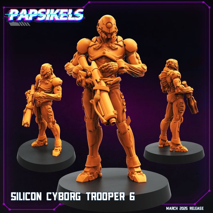 3D Printable SILICON CYBORG TROOPERS by PAPSIKELS MINIATURES
