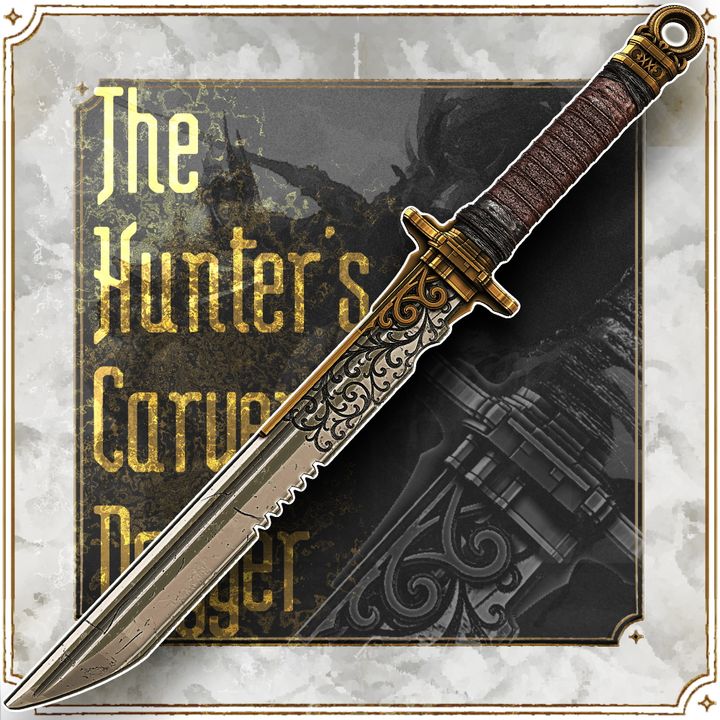 3D Printable The Hunter's Flesh Carver Dagger 1:1 Scale ⭕ by Dungeon Master