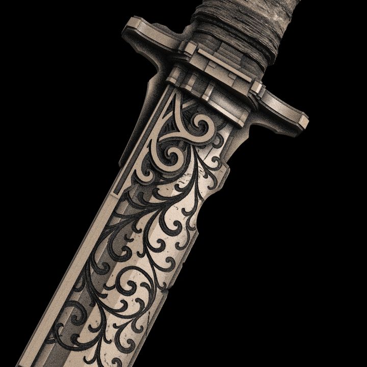 3D Printable The Hunter's Flesh Carver Dagger 1:1 Scale ⭕ by Dungeon Master