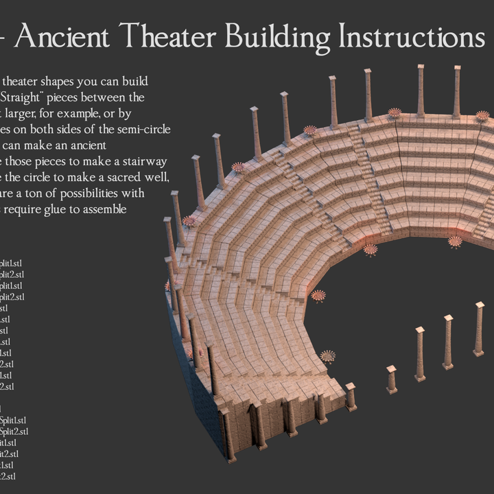 3D Printable Ancient Theater Modular Terrain by Making Tlon