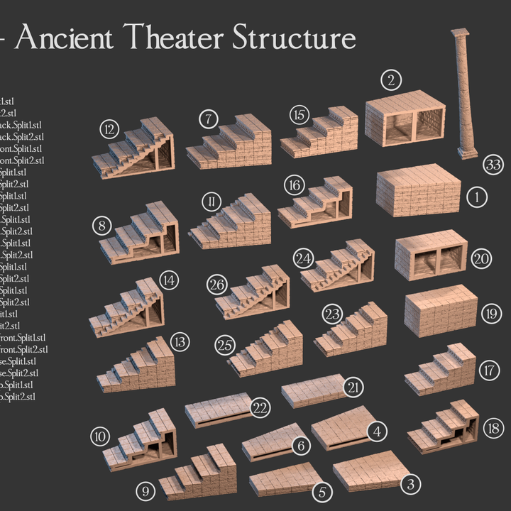 3D Printable Ancient Theater Modular Terrain by Making Tlon