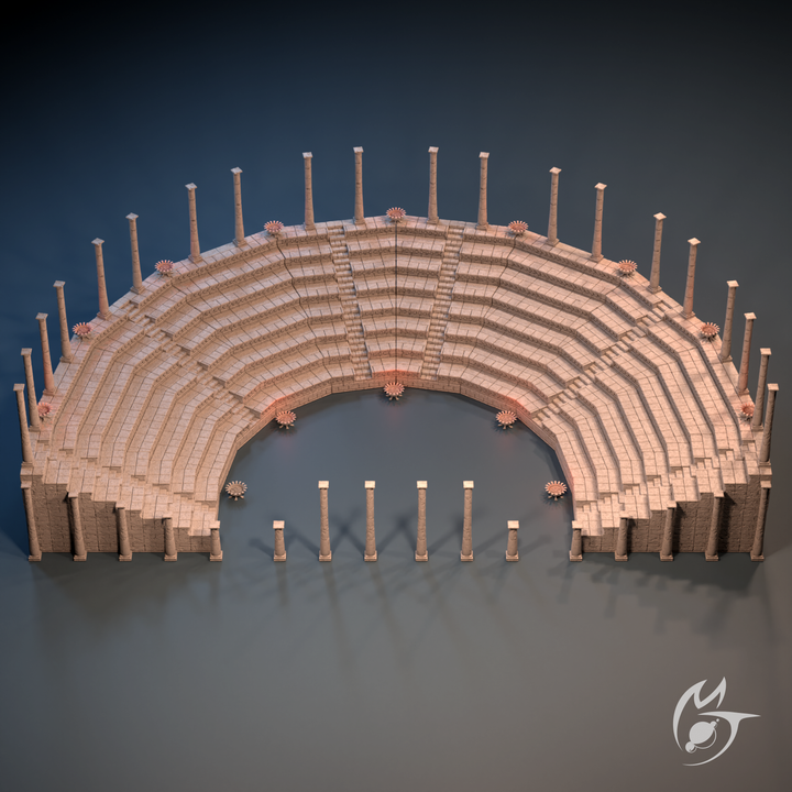 3D Printable Ancient Theater Modular Terrain by Making Tlon