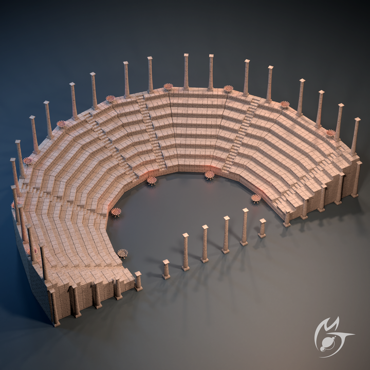 3D Printable Ancient Theater Modular Terrain by Making Tlon