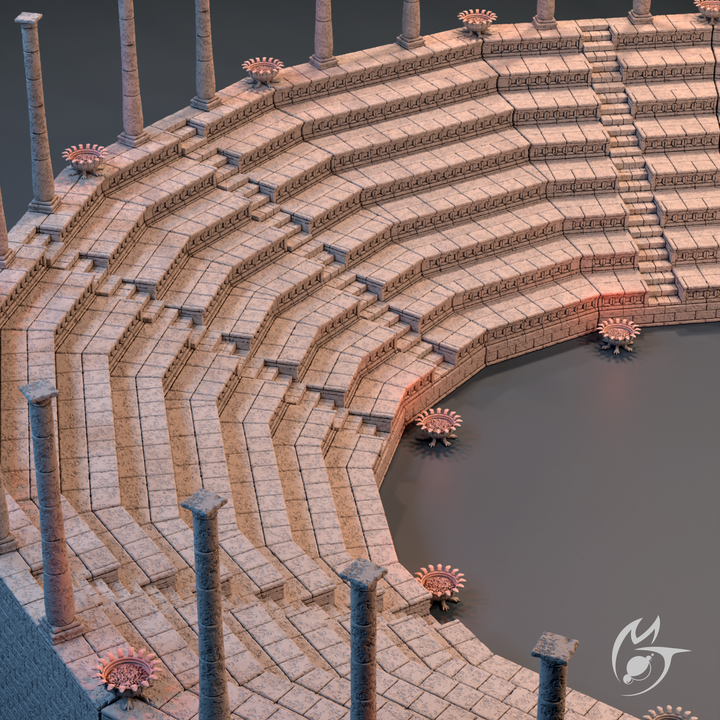 3D Printable Ancient Theater Modular Terrain by Making Tlon