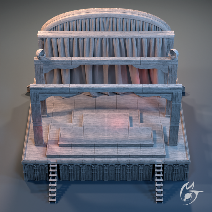 3D Printable Theater Stage Modular Terrain by Making Tlon