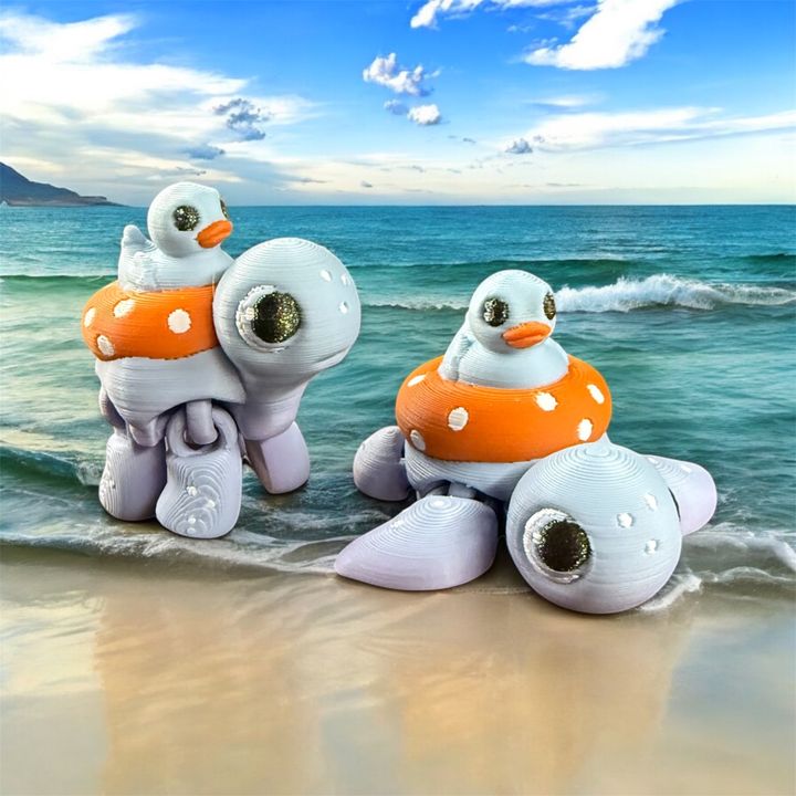 3D Printable Floaty Duck Turtle and Tortoise by Rebel Alicorn Designs