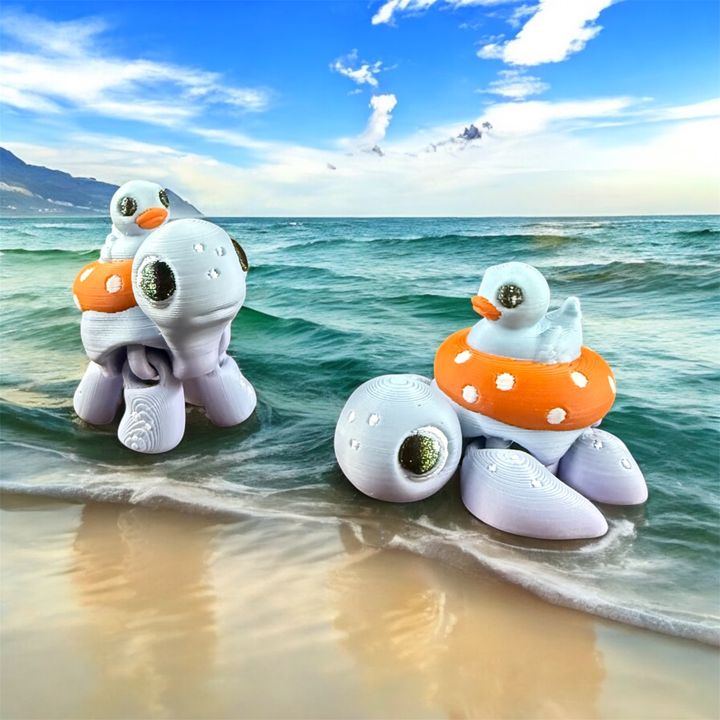 3D Printable Floaty Duck Turtle and Tortoise by Rebel Alicorn Designs