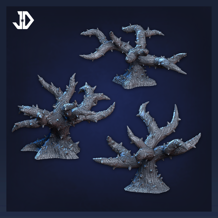 3D Printable Thorn tree - 3 pack by JD miniatures