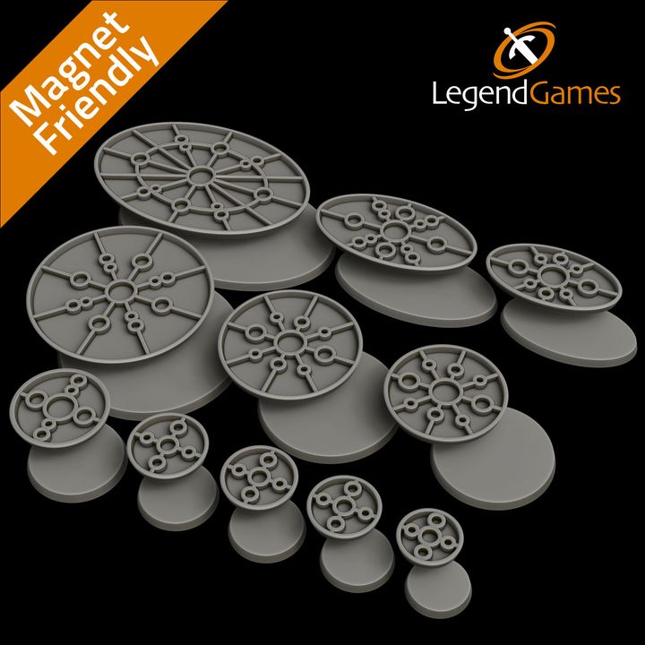 3D Printable LegendGames Plain Blank Bases - Round and Oval Set by ...