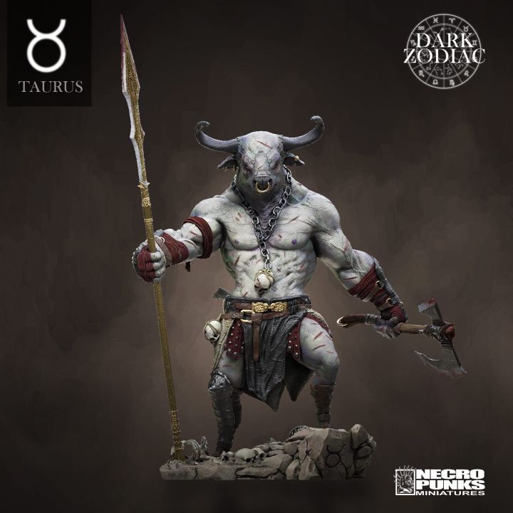3D Printable BUNDLE #22 - TAURUS - 32mm 75mm and 1/10 statue by ...
