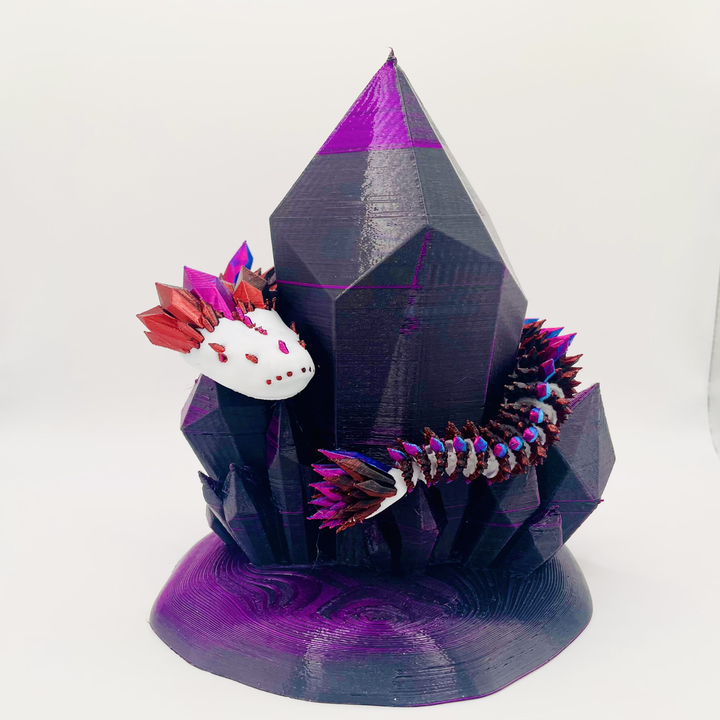 3D Printable Crystal stand Articulated Dragons and Snakes Version 1 by ...