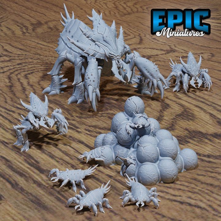 3D Printable Ankheg Mother & Young & Eggs Set / Insectoid Creature ...