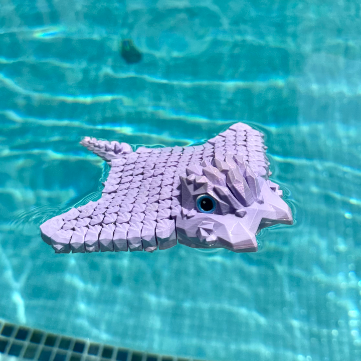 3D Printable Flexi Cute Crystal Manta Ray by ArtiVIVO
