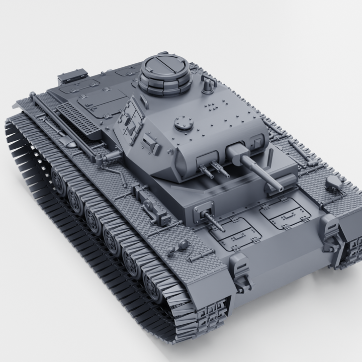 3D Printable Panzer III Ausf.E + 3 Tankmen (standard+winter edition ...