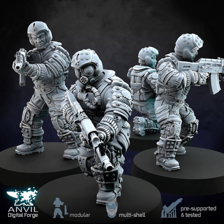 3D Printable Post Apocalypse Mercenaries - Modular Infantry for ...