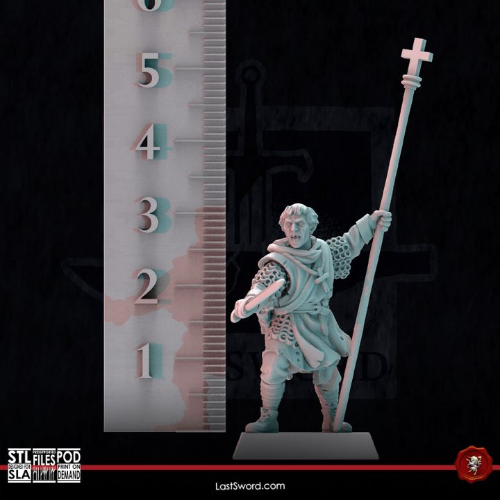 3D Printable Anglo-Saxon Warrior Priest by LastSword Miniatures