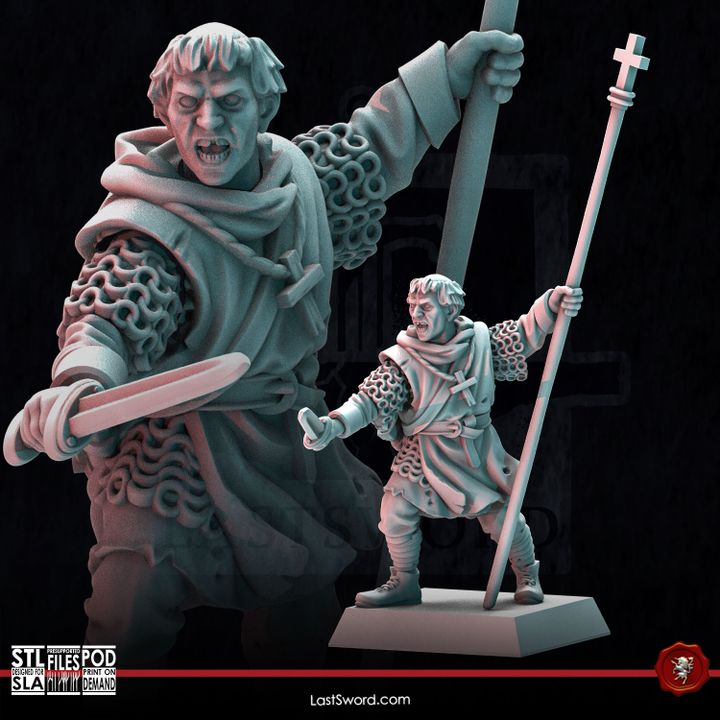 3D Printable Anglo-Saxon Warrior Priest by LastSword Miniatures