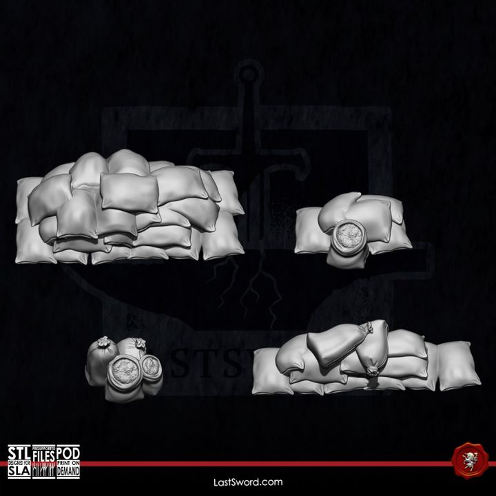 3D Printable Anglo-Saxon Barn Sacks by LastSword Miniatures