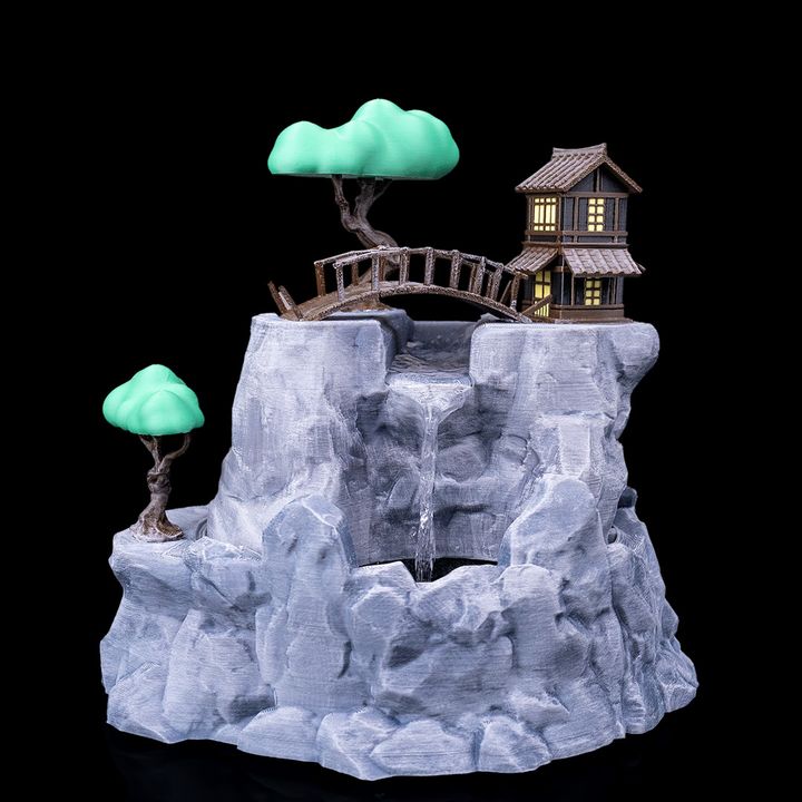 3D Printable Serenity Falls Tabletop Fountain by Stlflix