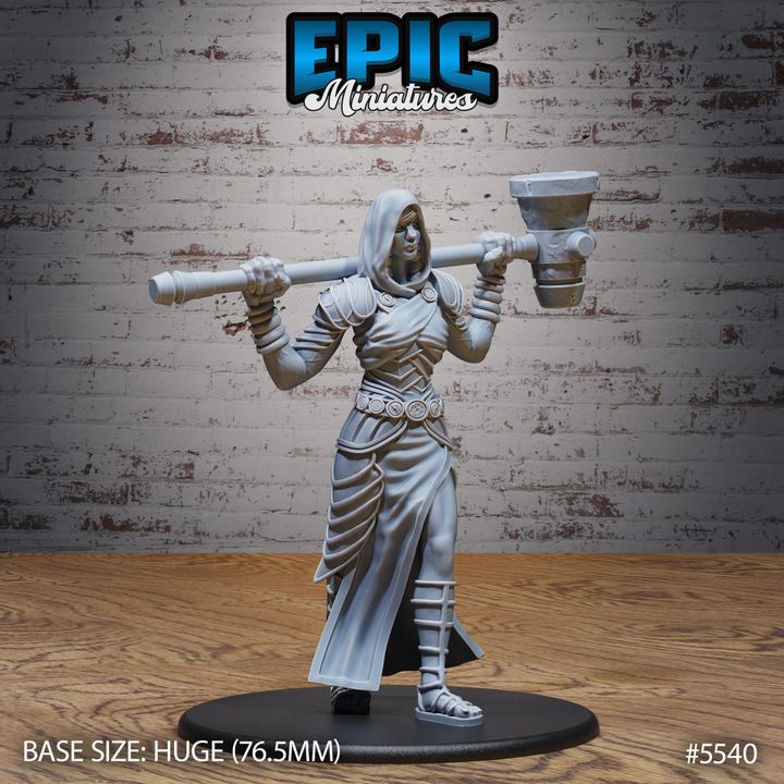 3D Printable Storm Giantess Walking / Bulky Female Warrior / Hurricane ...