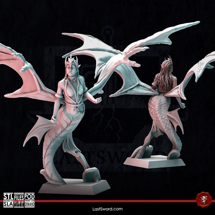 3D Printable Abyssal Harpies by LastSword Miniatures