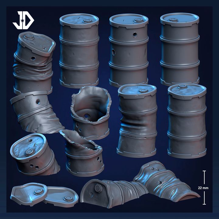 3D Printable Barrel 11 PACK by JD miniatures