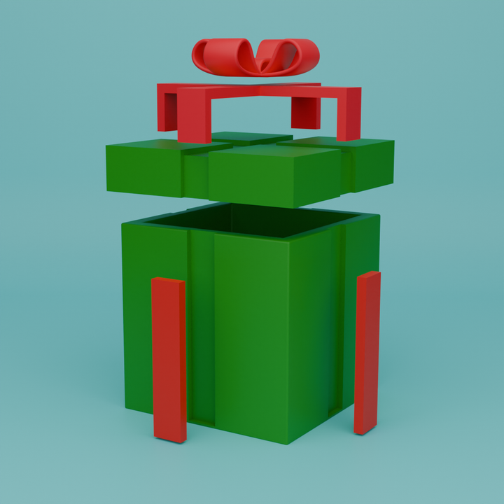 3D Printable Gift Box Christmas Present by MysticMesh3D