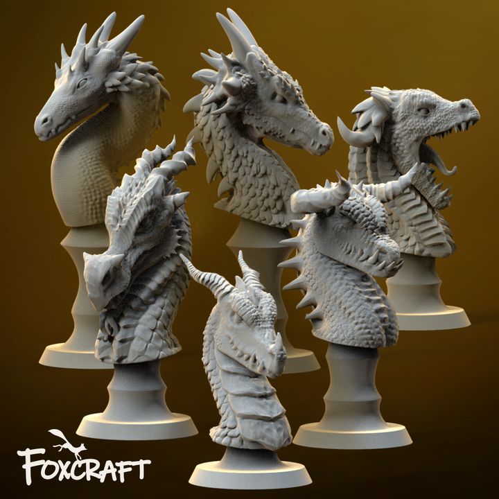 3D Printable Dragon Chess Set by FoxCraft Creations