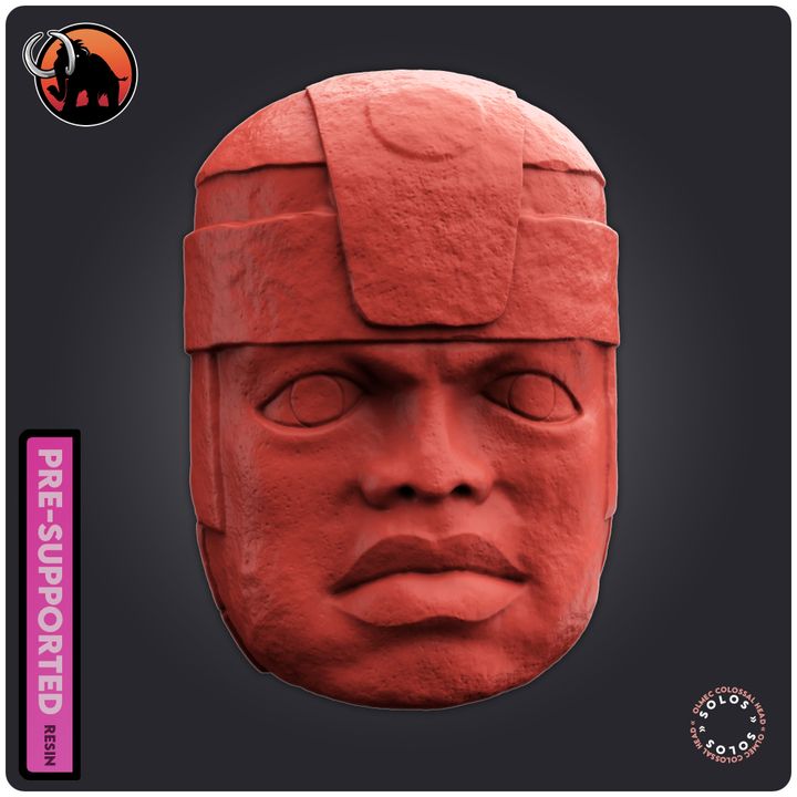 3D Printable Olmec Colossal Head by Plastic Age