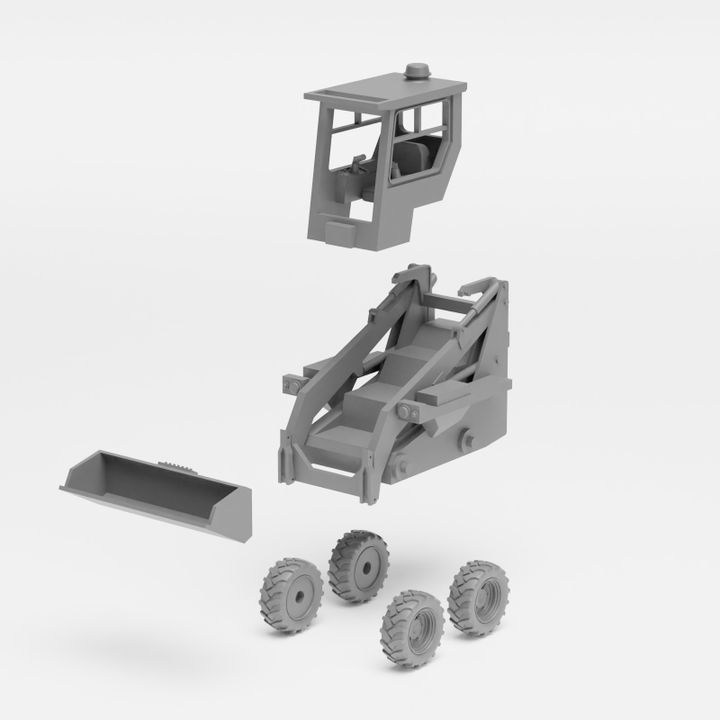 3D Printable Skid steer loader - H0 Scale construction equipment kit by ...