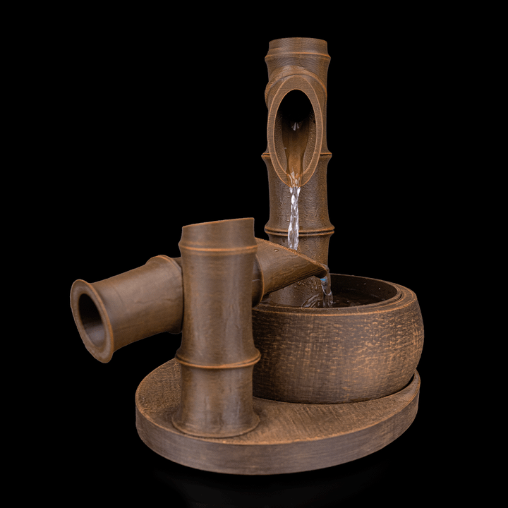 3D Printable Bamboo Flow Tabletop Fountain by Stlflix